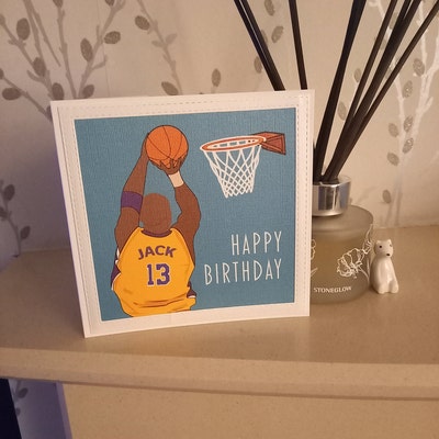 Los Angeles Lakers Birthday Card Personalised Lakers Card Basketball ...