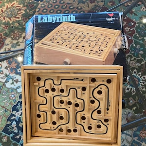 Vintage Labyrinth Maze Game Solid Wood Labyrinth Game - Etsy