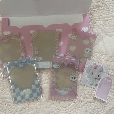 Kpop Photocard Frame Card, Checkered Heart Deco Frame, Kpop Photocard ...