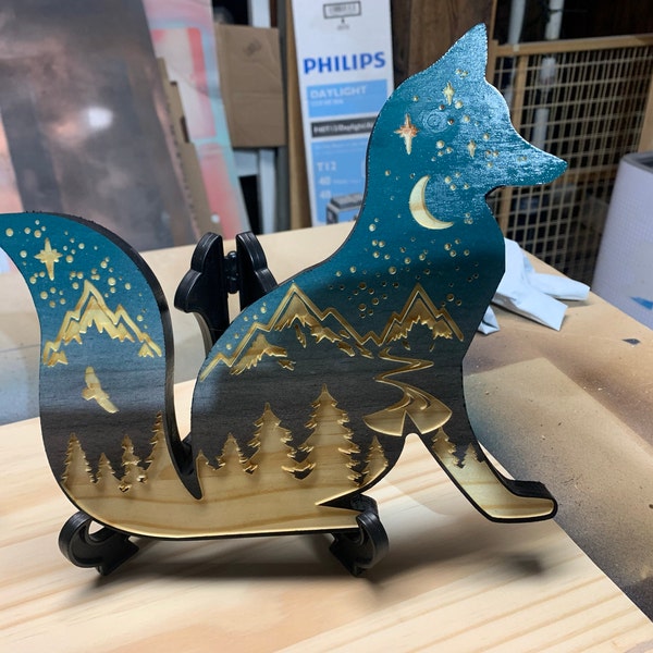 Starry Night Fox, CNC File, DXF, Digital File Download - Etsy