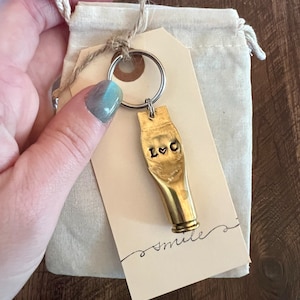 Bullet Keychain Hand Stamped Personalized Bullet Keychain Valentine's ...