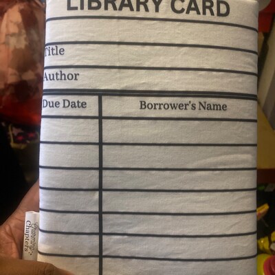 Library Card Book Sleeve, Reading Accessories, Book Lover Gift, Bookish ...