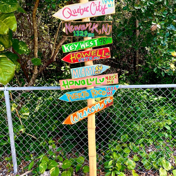Beach Location Mileage Wooden Sign, Custom Miles to Ocean Destination ...