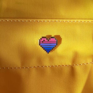 Bisexual Pixel Heart Pin Subtle Bi Pride Flag Accessory Gift - Etsy
