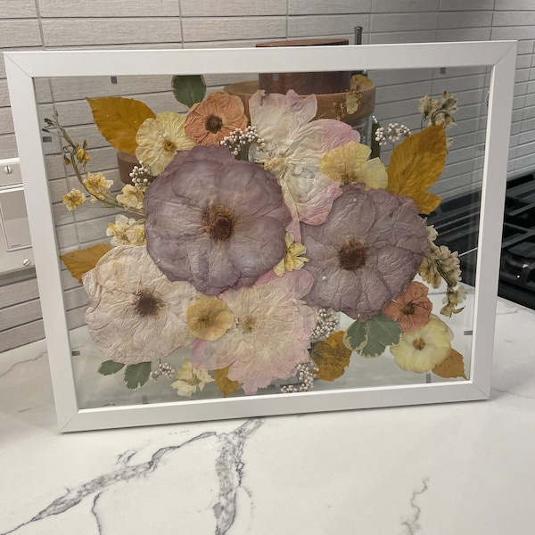 Custom Pressed Flower Frame - Wedding Flowers or Other Event Flowers - Etsy