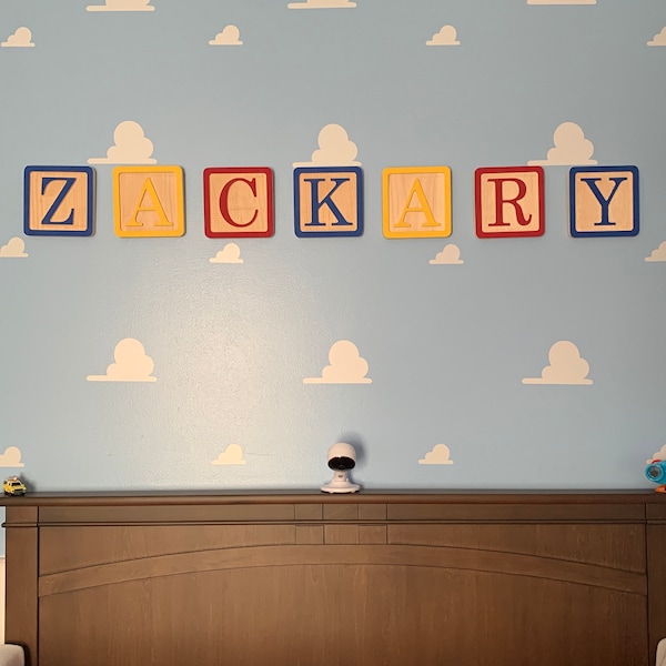 Wood Block Nursery Letters, Baby Name, Individual Wood Letters, Wooden ...