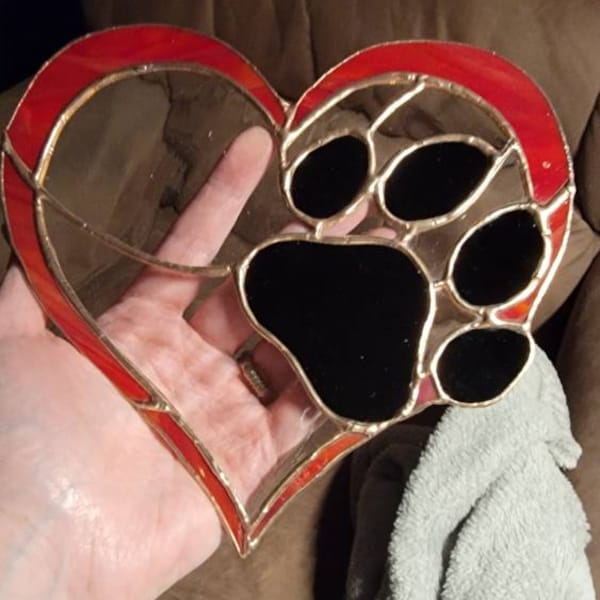 PATTERN • Heart Paw Stained Glass Pattern • PDF • Digital Download ...