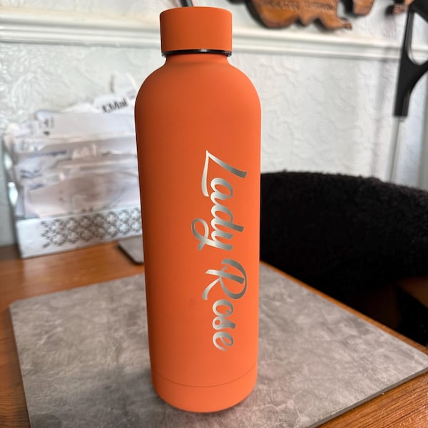 Personalised 350ml, 500ml, 750ml Stainless Steel Water Bottle ...
