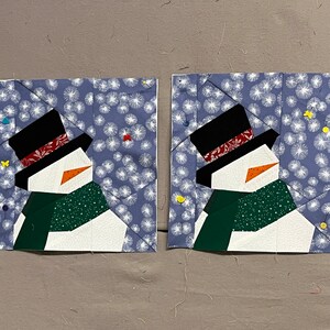 Smiling Snowman Quilt Block Paper Pieced Pattern - Etsy Canada