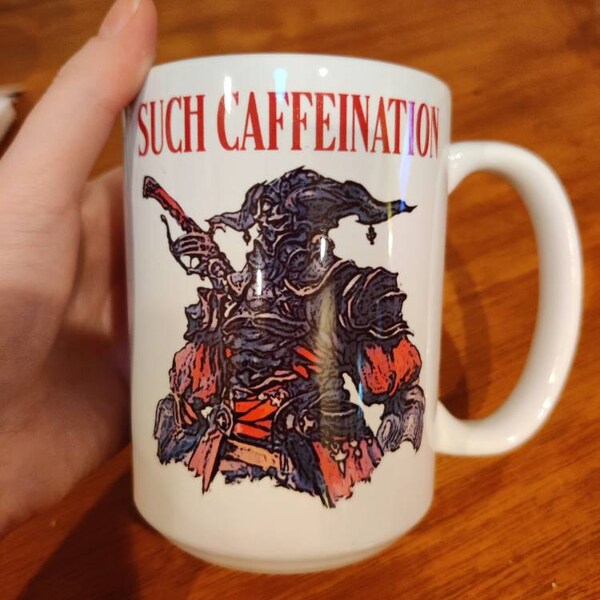 FFXIV Coffee Mug Gaius "such Caffeination", FF14 Mug Gaius Meme Coffee ...