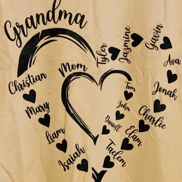 Custom Grandma Heart Sweatshirt, Grandma Shirt, Grandma Heart With ...