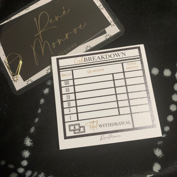 FOILED Mercury Glass Cash Envelope Set Set of 5 Cash Envelopes Sinking ...