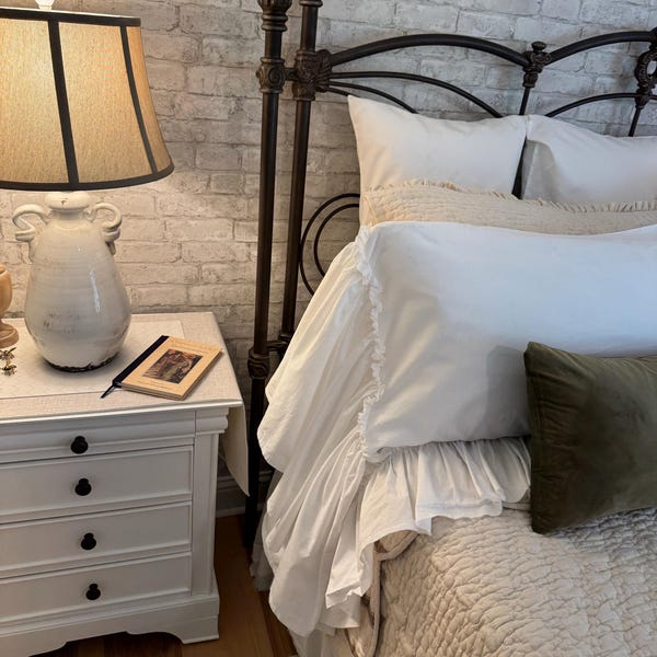 Ruffled Percale Sheet Set | Shabby Chic Bedding | Ruffled Bedding ...