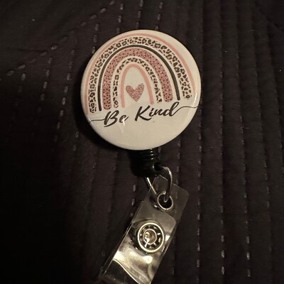 Be Kind Badge Holder/be Kind Badge Reel/leopard - Etsy