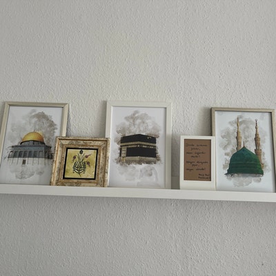 3x Islamic Art Poster Set Ayat Al Kursi Calligraphy Prints Murals Wall ...