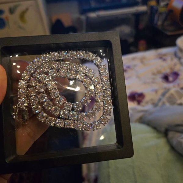 3-5mm Assorted Color VVS Moissanite Tennis Necklace, Rainbow Moissanite ...