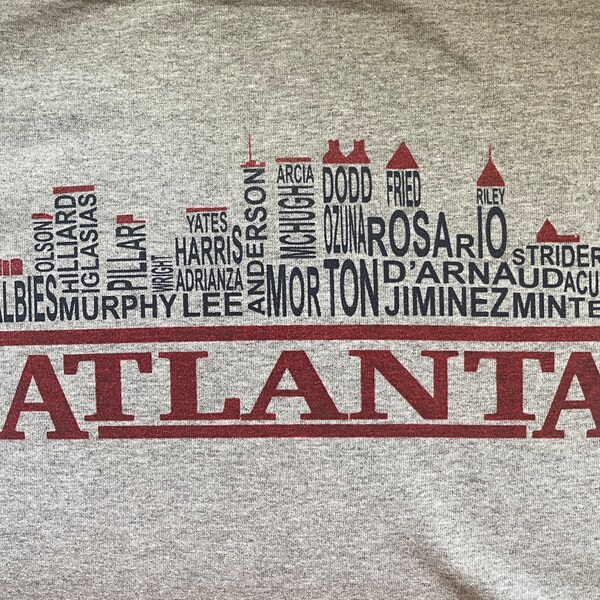 Atlanta Pro Baseball Team Skyline Names Graphic - Etsy