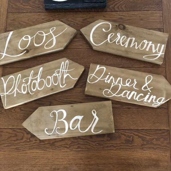 Personalised Rustic Freestanding Wooden Finger Post Wedding Venue Sign ...