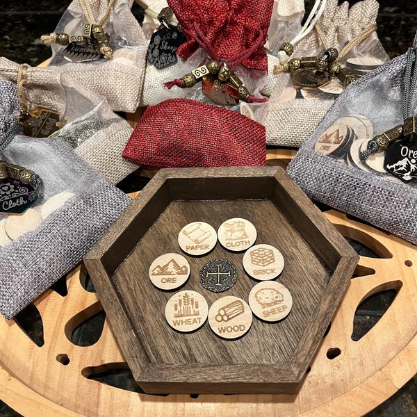 Settlers of Catan Award Tokens Set | Laser Cut | Natural Wood - Etsy