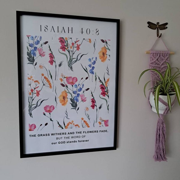 Isaiah 40 Floral Poster | Digital Download | Modern Scripture Decor ...