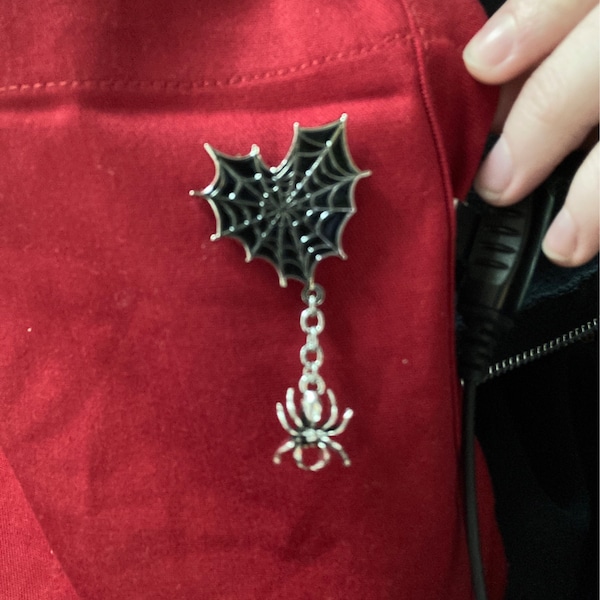SPIDERWEB ENAMEL PIN, Spider Pin, Web Pin, Spider Web Pin, Horror Pin ...
