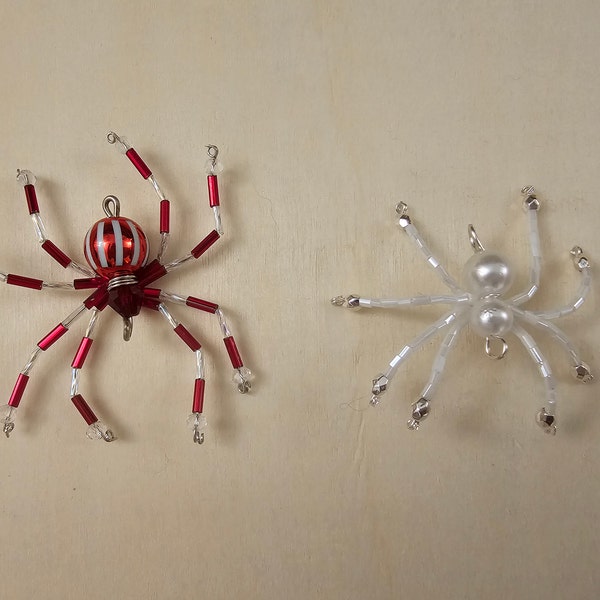 Rainbow Silver Body Beaded Spiders - Etsy