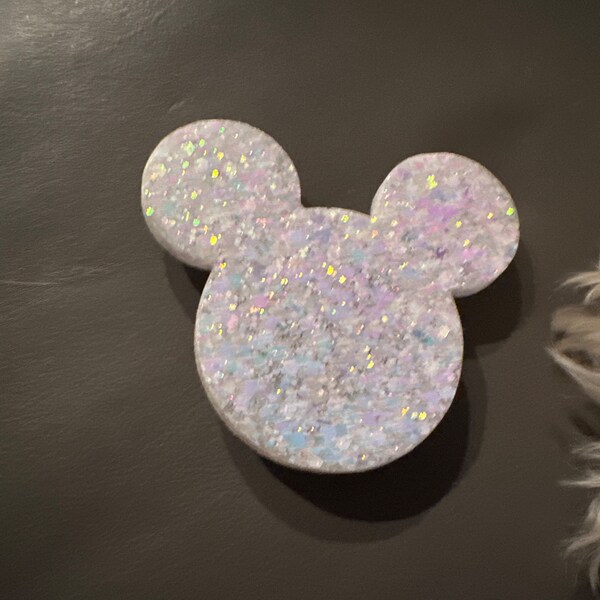 Custom Opal Holographic Minnie Mouse Inspired Bling Glitter Popsocket ...