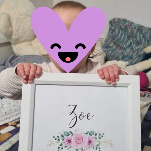 Chloe Name Meaning Printable With Pink Floral Artwork, Chloe Digital ...