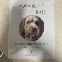 Open Bar Dog Sign, Pet Photo Drink Sign for Wedding, Bar Menu Sign ...