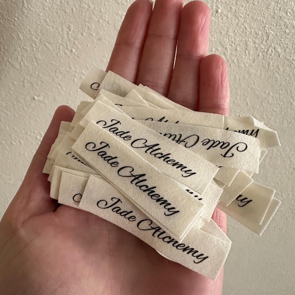 Custom Clothing Labels, White Cotton - Sew on or Iron on (adhesive ...