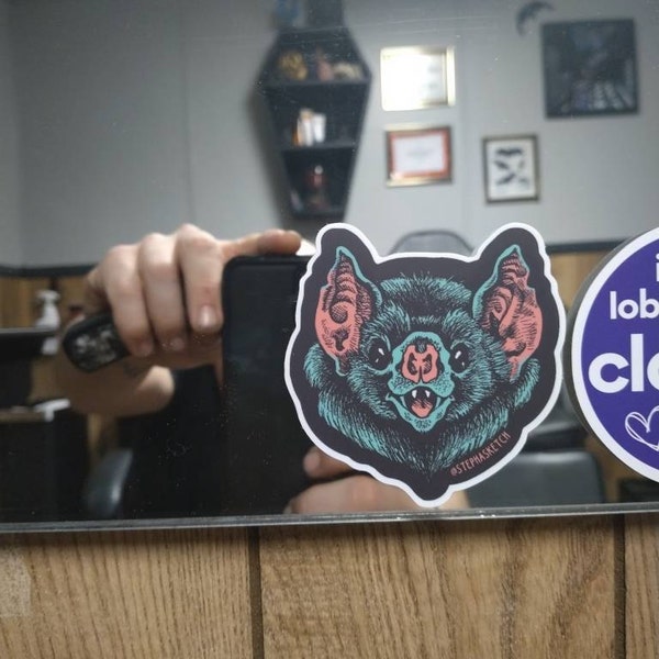 Bat Sticker - Vampire Bat - Horror - Horror Art - Horror Decor - Spooky ...