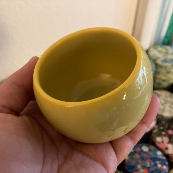 Handmade Pale Yellow Ru Ware Ceramic Chrysanthemum Tea Cup / Coffee Cup ...