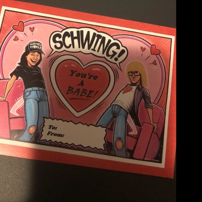 Wayne's World schwing, You're A Babe Wayne and Garth Valentine - Etsy