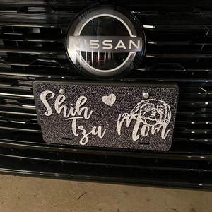 Peace Love & Paws Glitter License Plate, Customized Vehicle, Dog Lover ...