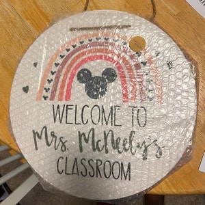 Welcome to Teacher's Classroom Disney Sign Personalized Teacher Sign ...