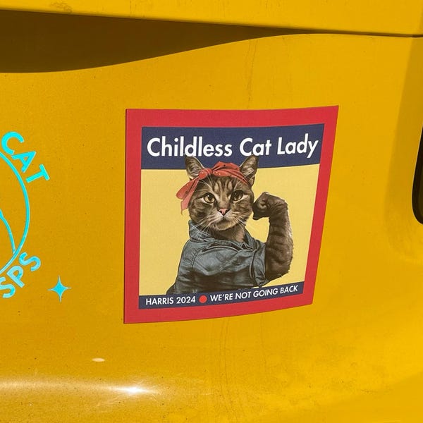 Childless Cat Lady Sticker | Kamala Harris 2024 | Funny Cat Sticker ...