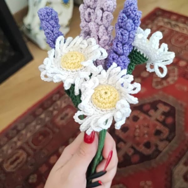 Crochet Lavender English Pattern (video), Amigurumi Lavender Flower ...