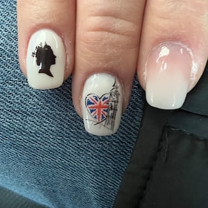 CHARACTER Nail Decals Silhouette Elvis I Love 1 Red Heart Nail Art Set ...