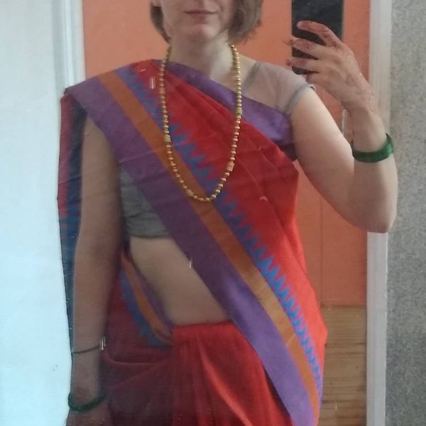 Readymade Saree Blouse in Dark Gray Dupion Top Part Transparent With ...