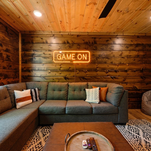 GAME ON Neon Sign, Custom Size and Color Neon Lights, Decor Game Room ...