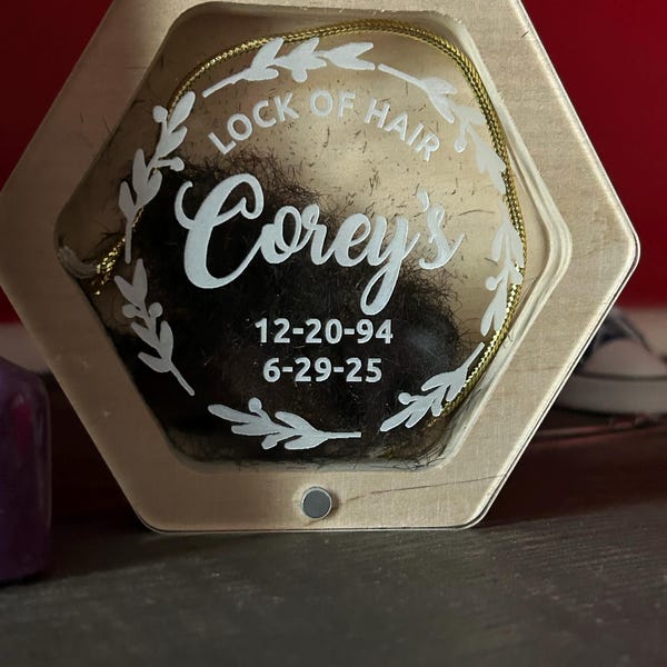 Personalized Memorial Lock of Hair Keepsake Sympathy Gift Loss of ...