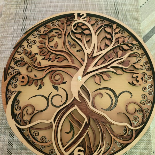 Multilayer Uhr für Laser cut, SVG, ai, dxf, png, jpg, pdf - Etsy.de