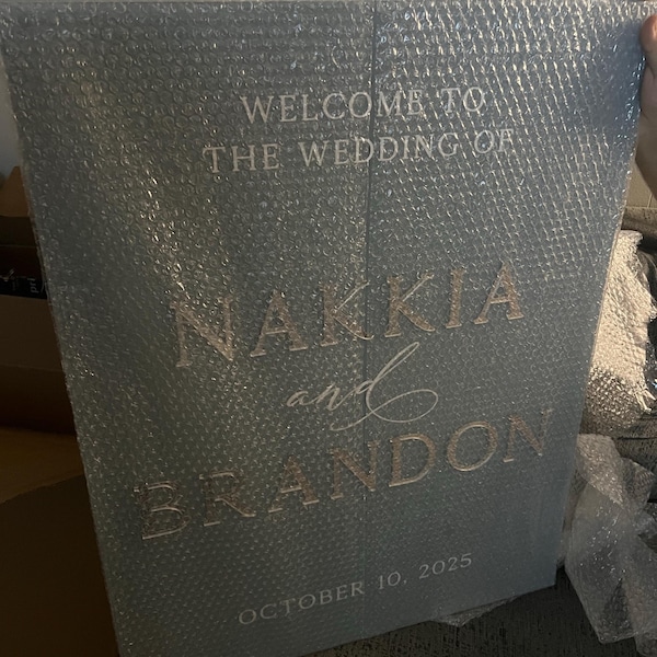 Welcome to the Wedding Dusty Blue Acrylic Sign | Modern Wedding Signage ...