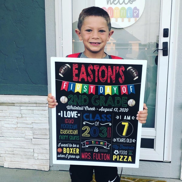 First Day of School Sign, Back to School Sign, 1st Day of School Sign ...