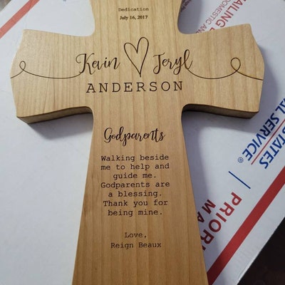 Personalized Godparents Cross for Godparent, Godparent Cross Gift ...