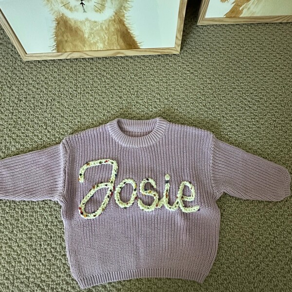 Hand Embroidered Sweater First Birthday Sweater,personalized Baby ...