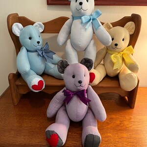 Memory Bear 15 Inches Tall Made From Your Loved One's Clothing - Etsy