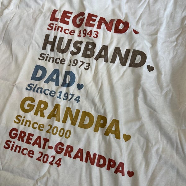 Custom Dad With Years Shirt, Papa With Year, Gift for Husband, Father's ...