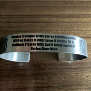 Memorial Bracelet in Honor of Fallen Soldiers, Stainless Steel or Black ...