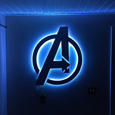 Illuminated Avengers Wooden LED Sign, Wall Sign, Avengers Wall Art ...